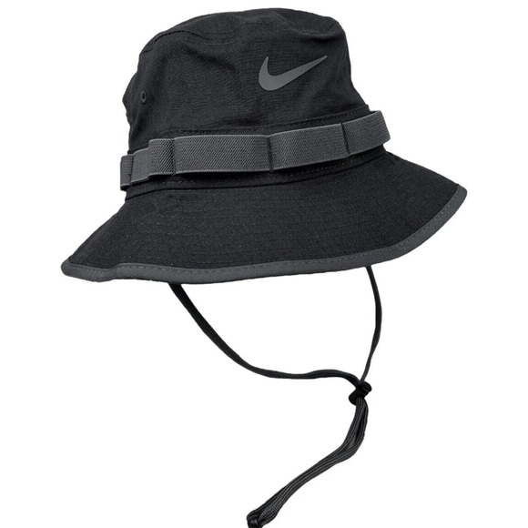 Nike | Accessories | Nike Black Boonie Drawstring Bucket Dry Fit Hat ...